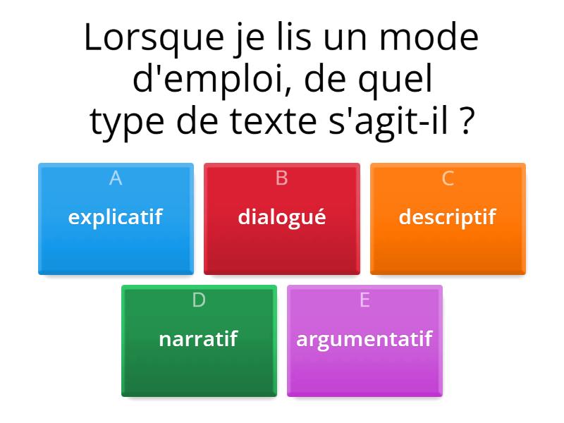 J&A les types de textes : z - Quiz