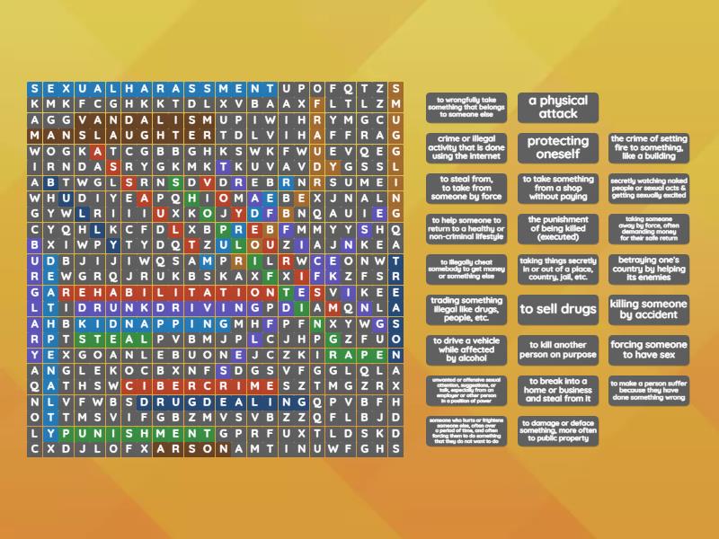 Crime - - Wordsearch