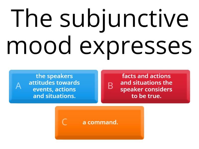The Present subjunctive- Intro - Quiz