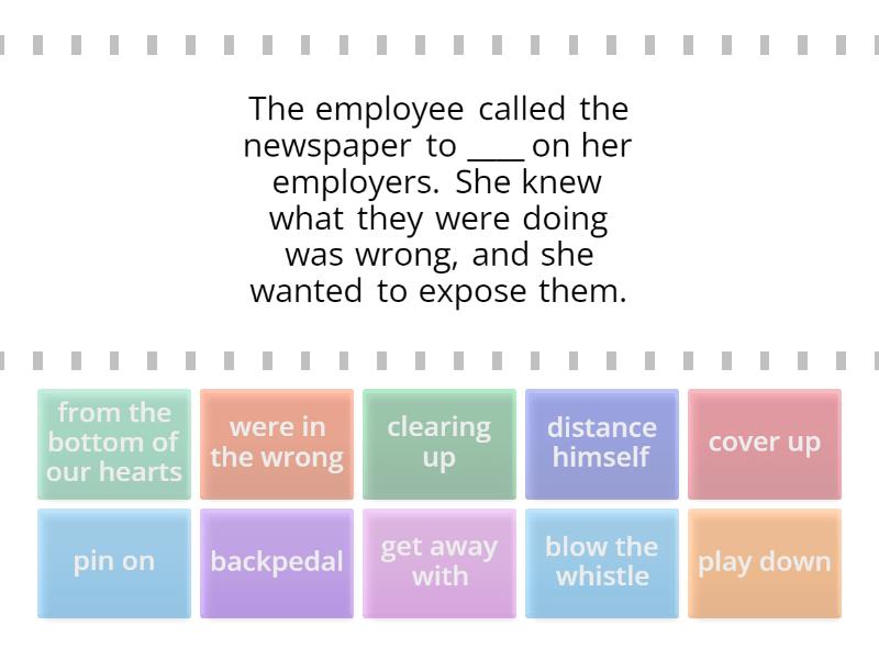 apology idioms - Find the match