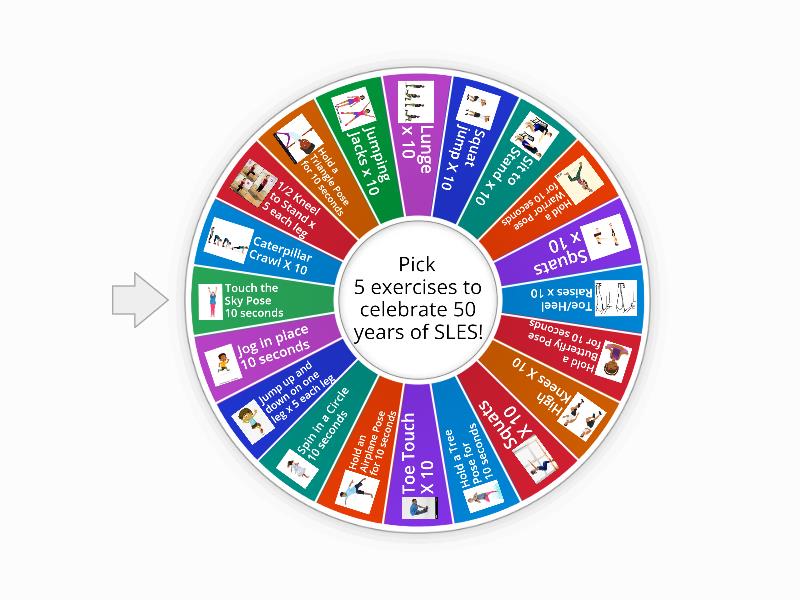 Pick 5 Activities- Fun Fifty Fitness Friday - Spin the wheel