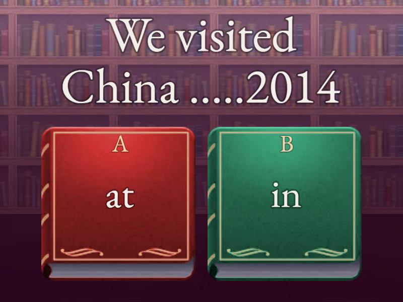 Past time preposition - Quiz