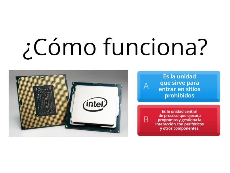 Identificando el funcionamiento correcto de cada componente de la computadora - Quiz