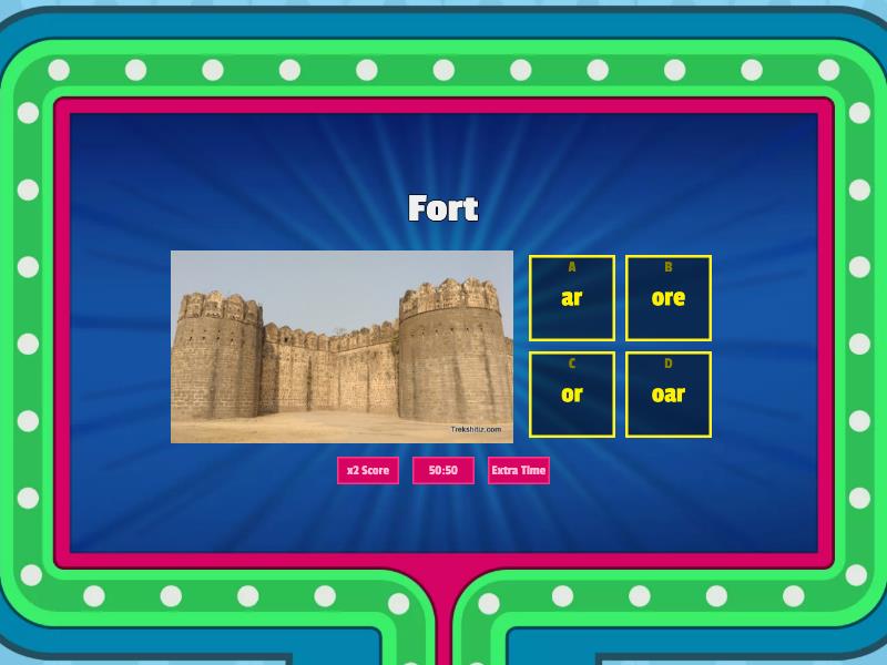 r-Controlled Vowels: ar, or, ore, oar - Gameshow quiz