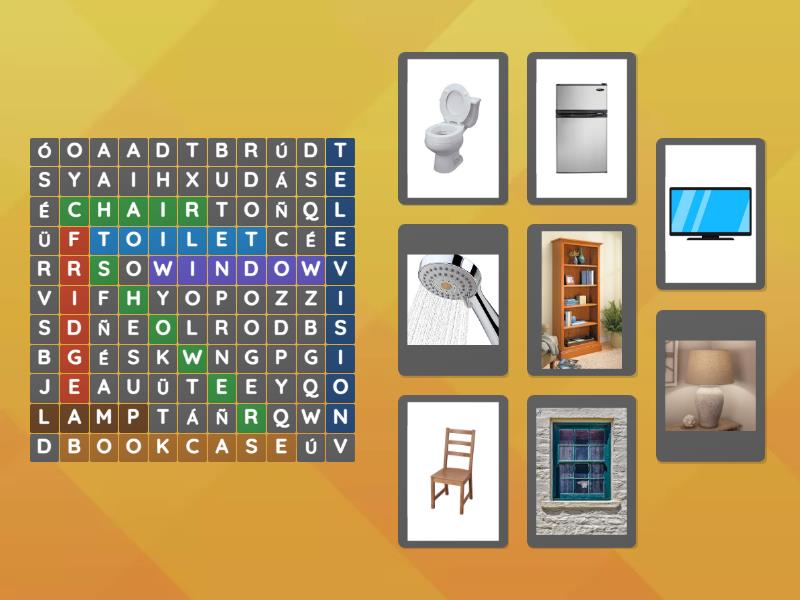 House objects word search - Wordsearch