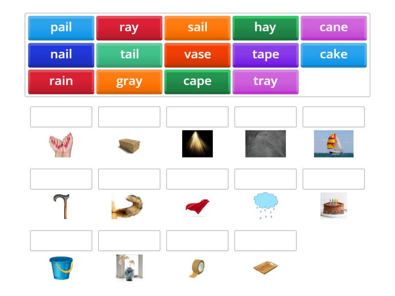 long vowel ae ay ai - Match up