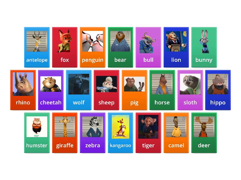 zootopia animals - Flip tiles