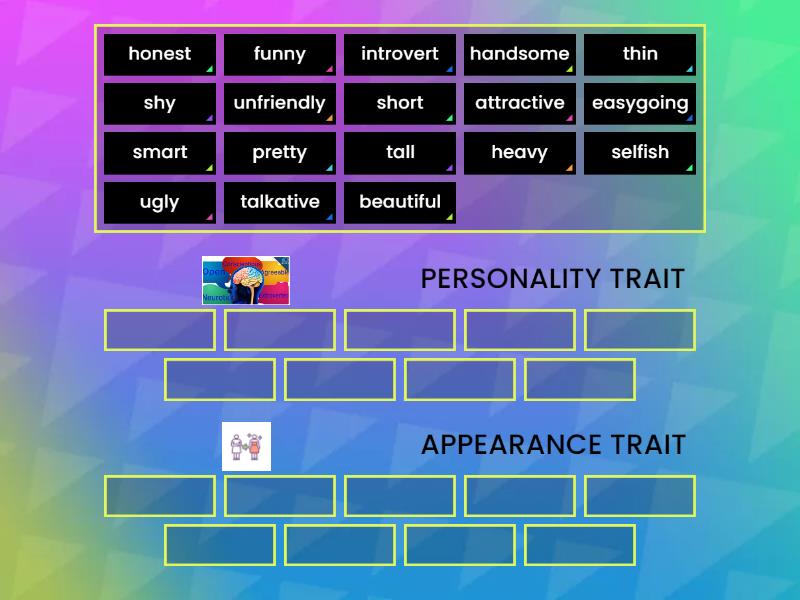 PERSONALITY OR APPEREANCE? - Group sort
