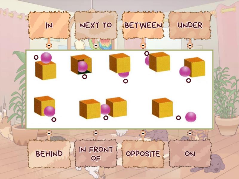 Prepositions of place - Labelled diagram