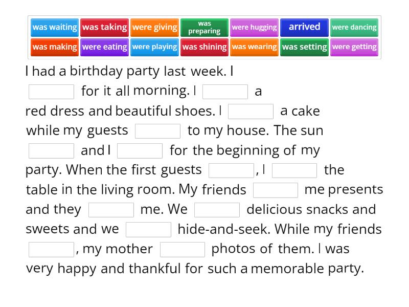 Past Continuous Story - Completar la frase