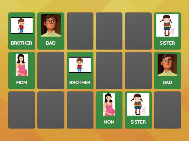 MATCHING GAME - Family members - Matching pairs