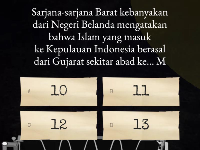 (MUH FAKRI IHSAN KHEDAR: X.DKV 2) KUIS SEJARAH - Cuestionario