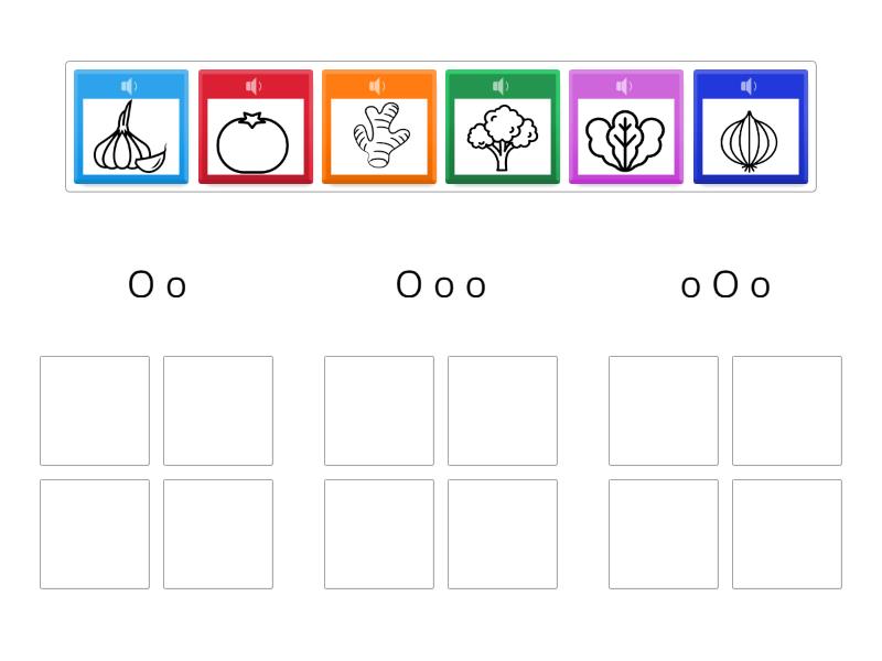 Vegetables 1 Syllable Sort - Group sort