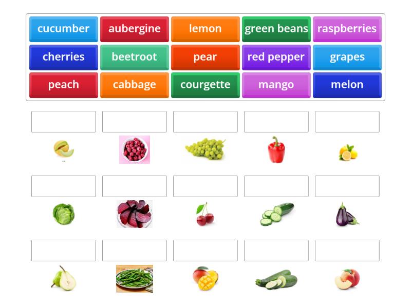 Food: fruit and vegetables - Match up