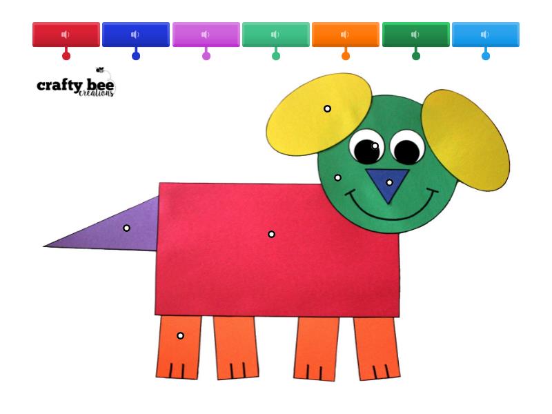 Dog and Shapes - Labelled diagram