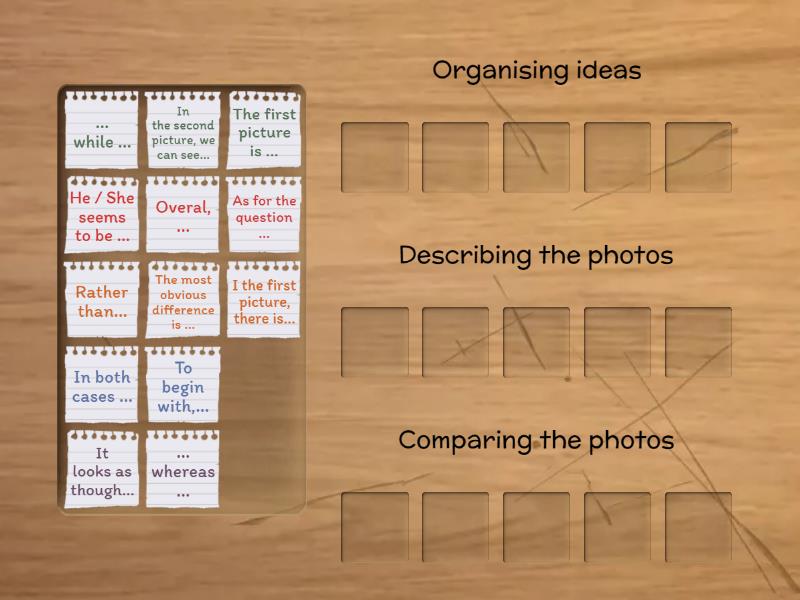 Speaking Part 2 || Sentence Starters - Group sort