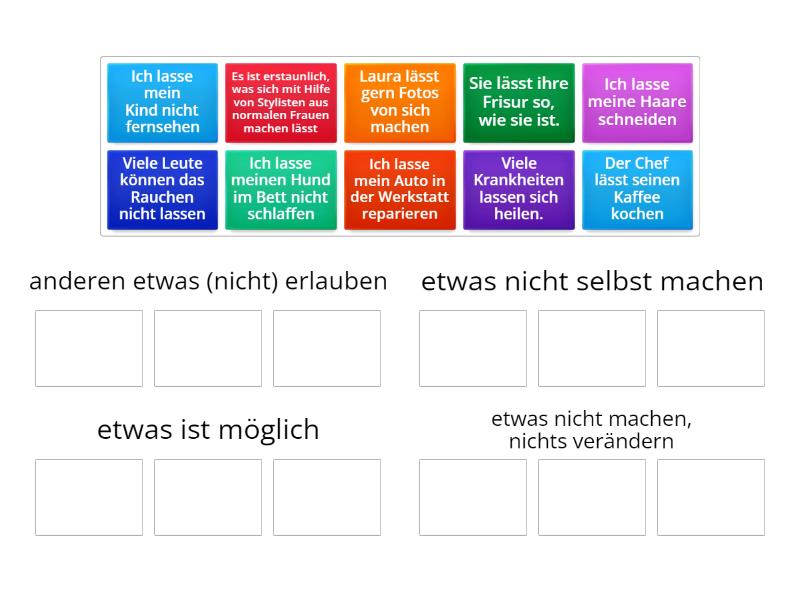 "lassen" und seine Bedeutungen - Group sort