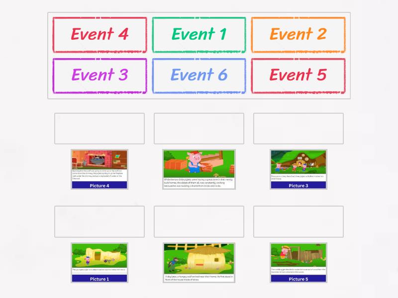 3 Little Pigs story sequence - Match up