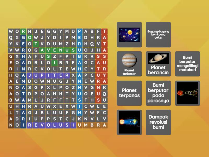 Pembelajaran IPA - Wordsearch