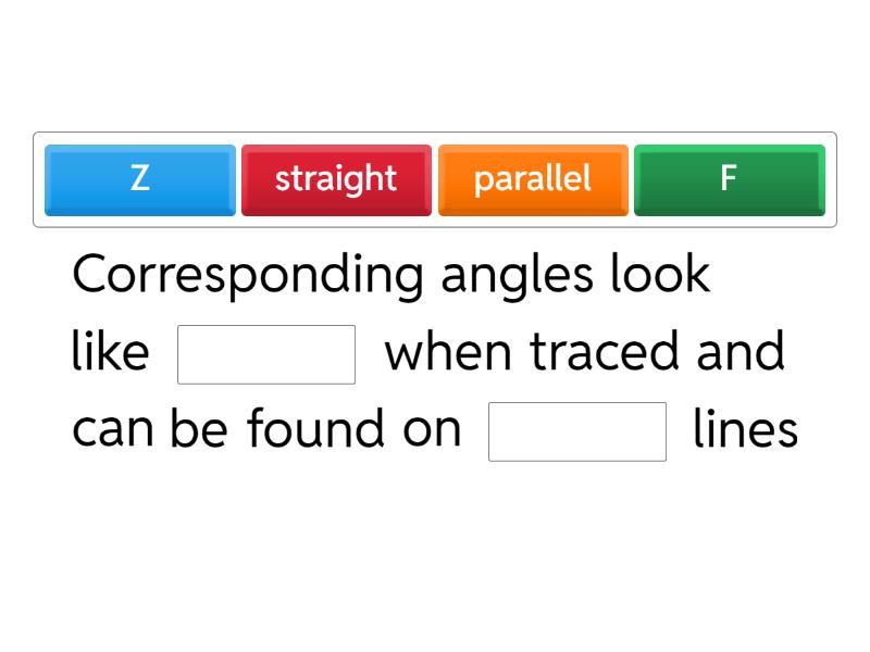 Angles on parallel lines and more - Complete the sentence