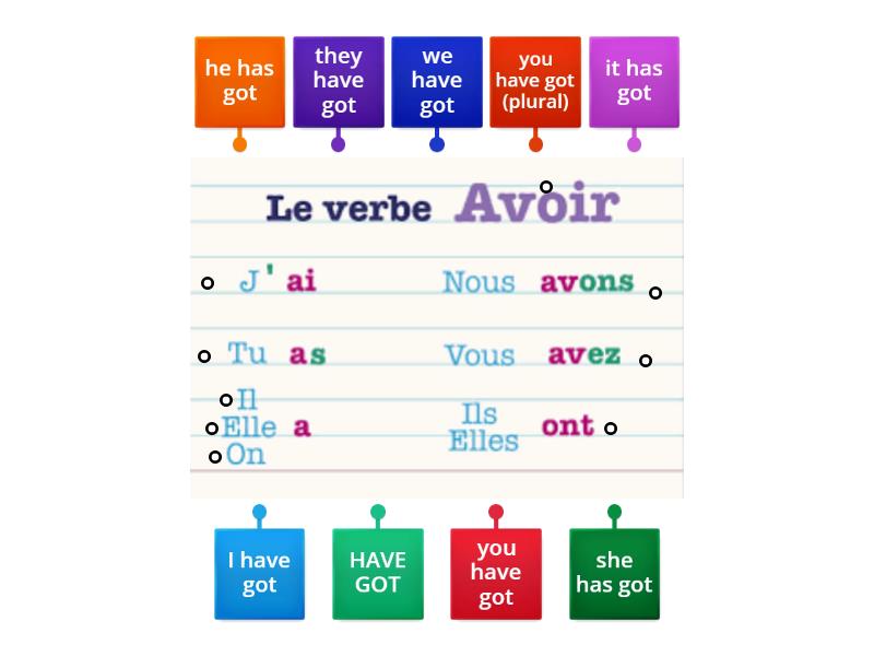 Conjugaison HAVE GOT - Labelled diagram