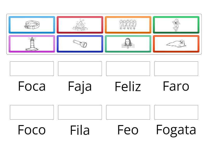 Vocabulario de la Letra F Asociación - Une las parejas