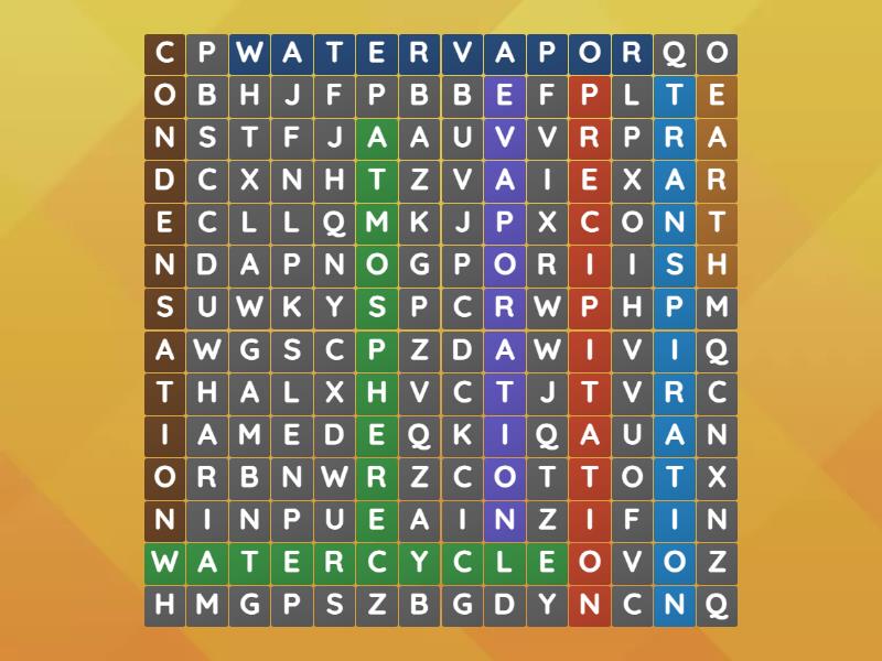Water Cycle - Wordsearch