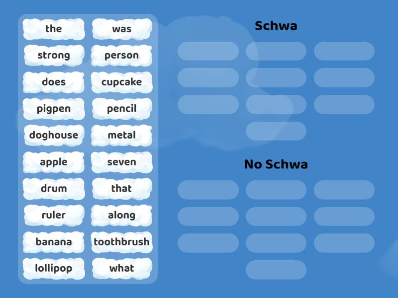 Schwa Word Sort - Ordenar por grupo