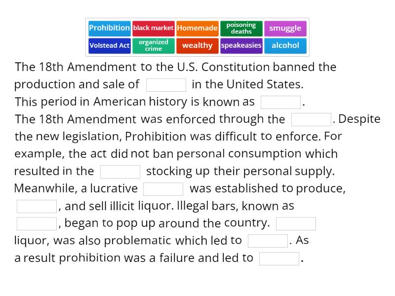 Prohibition - Complete the sentence