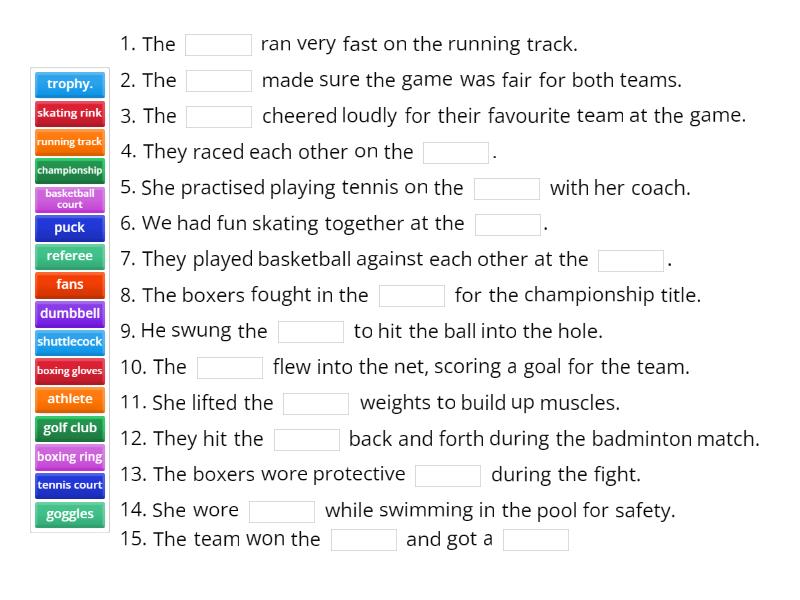 Ridiculous sports sentences - Complete the sentence