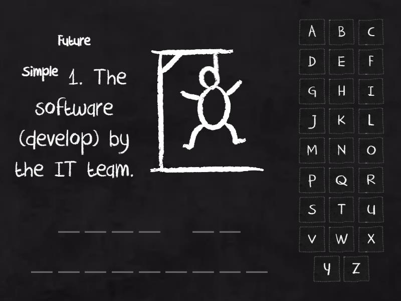 passive voice. all the tenses. IT - Hangman