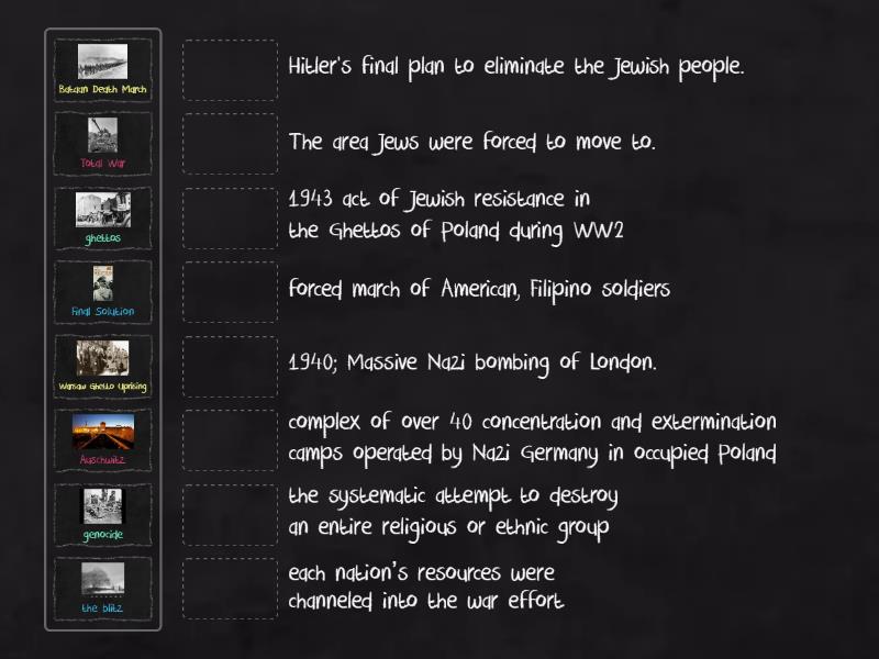 WW2 Atrocities Matching - Match up