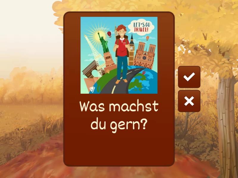 Was machst du gern? - Ich lese gern - Flash cards