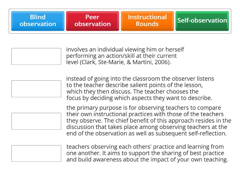 Some types of observation - Match up