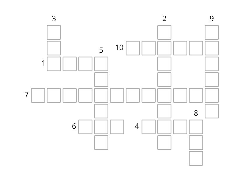 Кръстословица 2 клас - преговор - Crossword