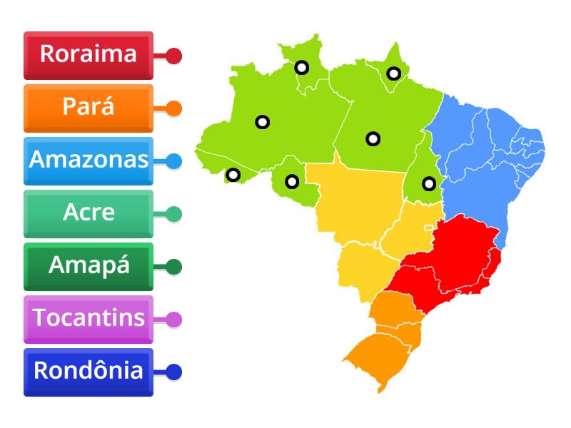Estados Região Norte - Labelled diagram