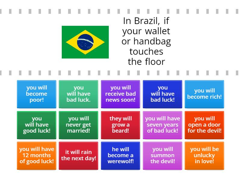 First conditional: match the superstitions! - Find the match