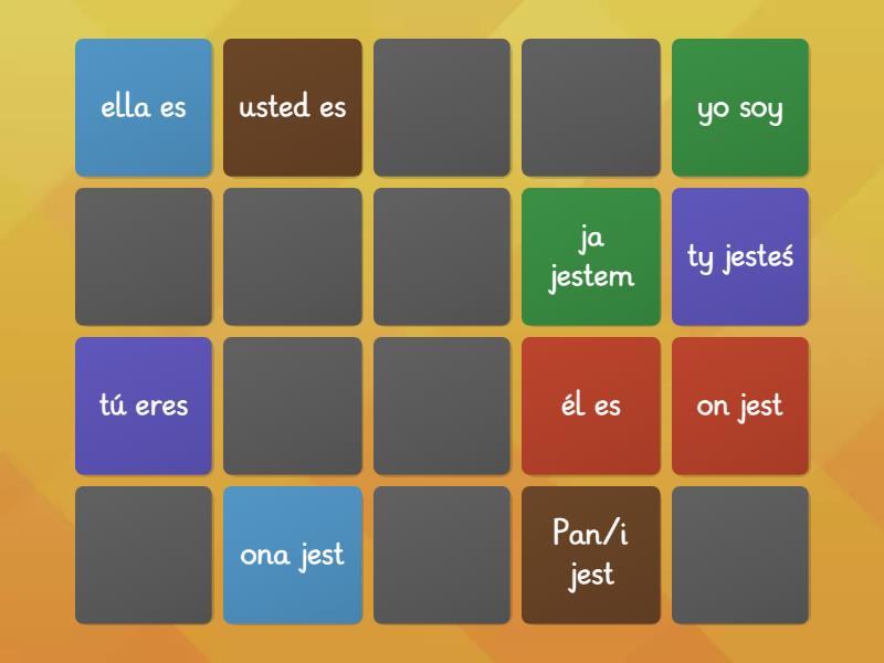 el verbo ser - Matching pairs