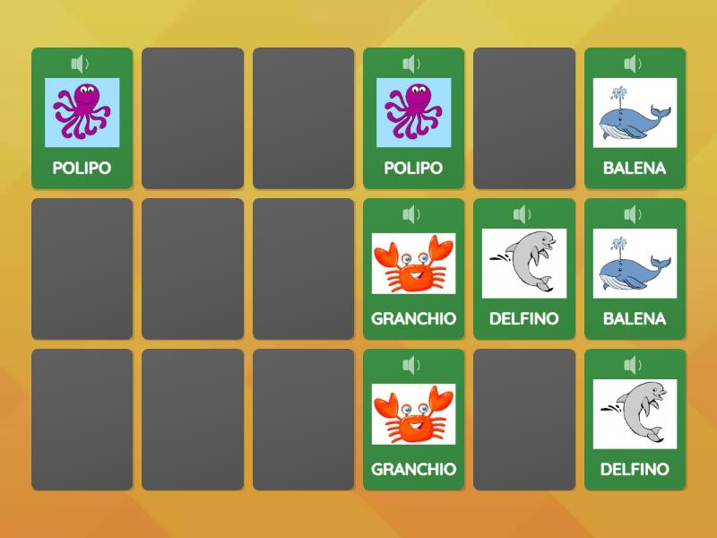 IL MEMORY DEGLI ANIMALI DEL MARE - Matching pairs