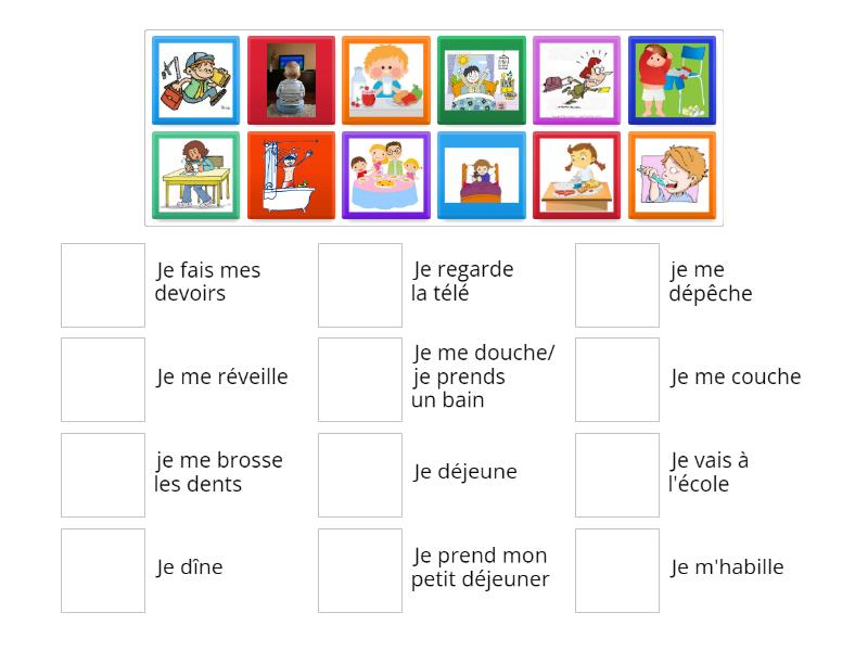 Les Activités de ma Journée (matching) - Match up
