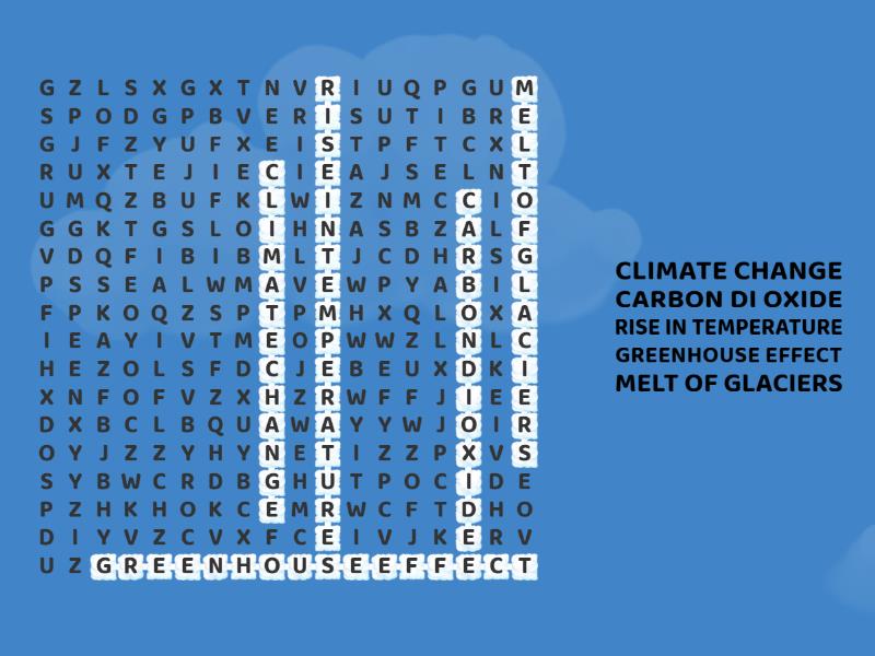 Global Warming and Climate change - Wordsearch