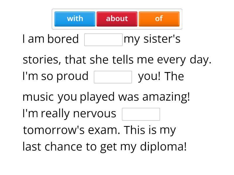 Sol elem 6 unit 1 Adjective + preposition - Missing word