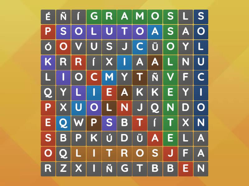 Sopa de letras quimica - Wordsearch