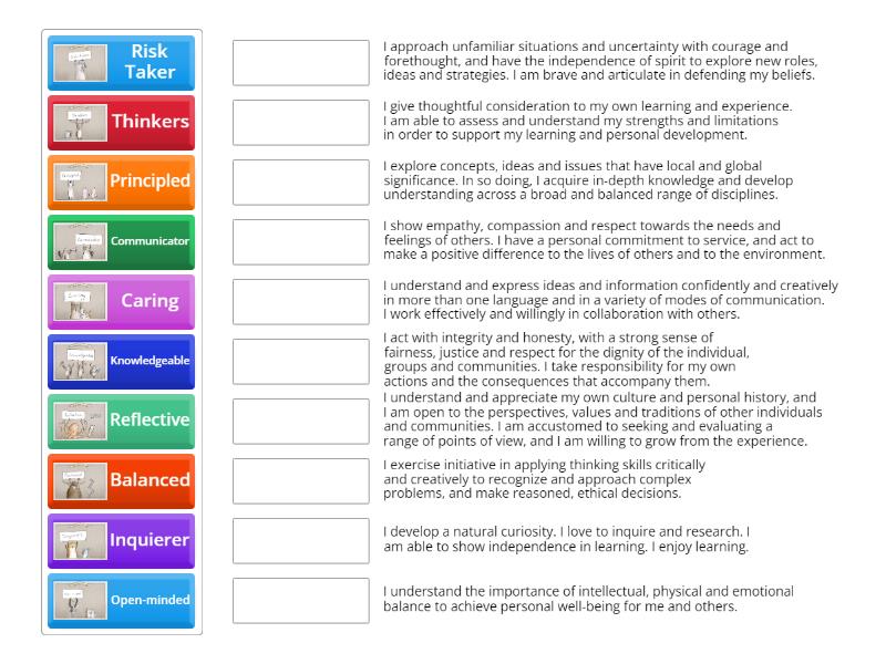 What are the attributes you should develop as a PYP student? - Match up