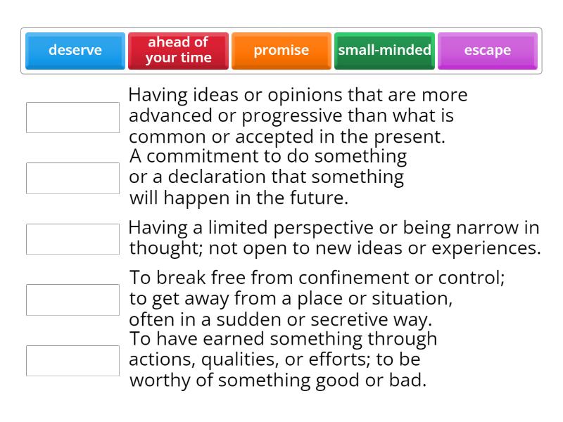 Definitions - Match up