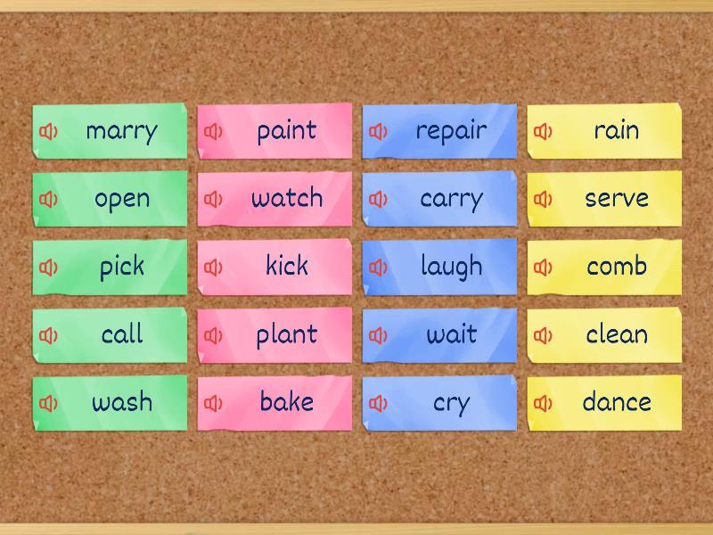 Regular verbs - Flip tiles