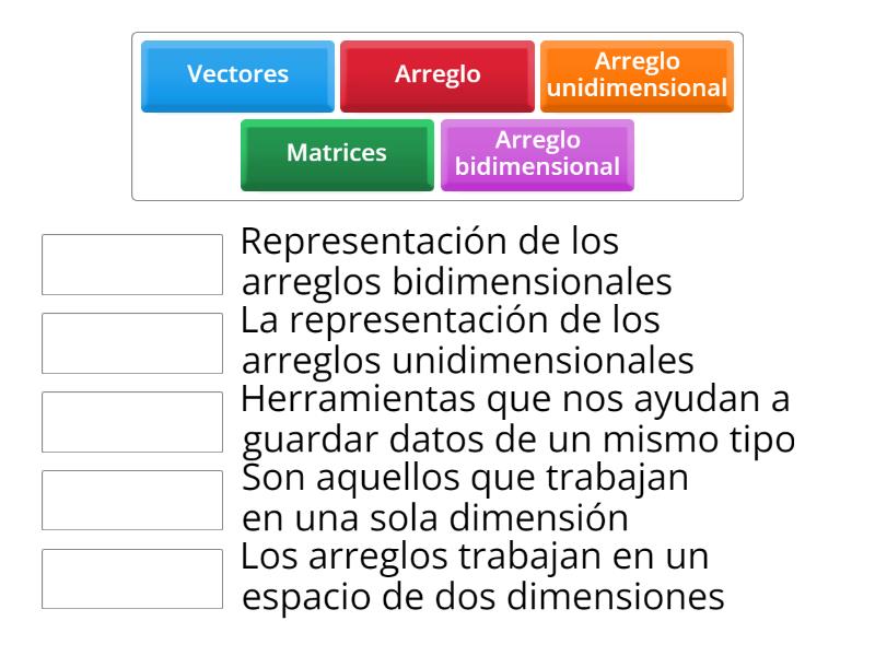 Arreglo unidimensional y bidimensional - Match up