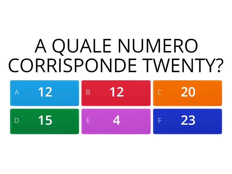 NUMERI IN INGLESE - Quiz