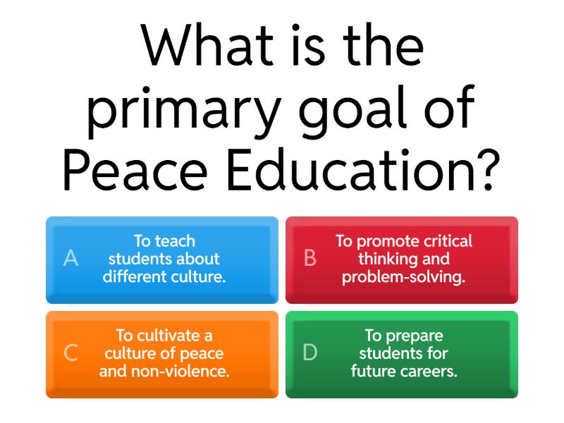 PEACE EDUCATION QUIZ - Cuestionario