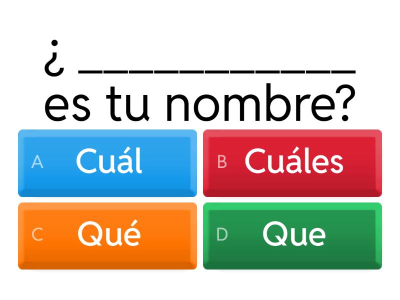 Qué vs. Cuál - Quiz